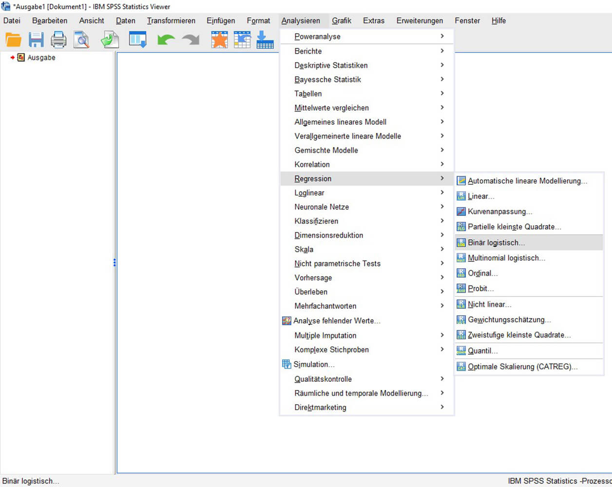 Berechnung binär-logistischer Regressionsmodelle SPSS
