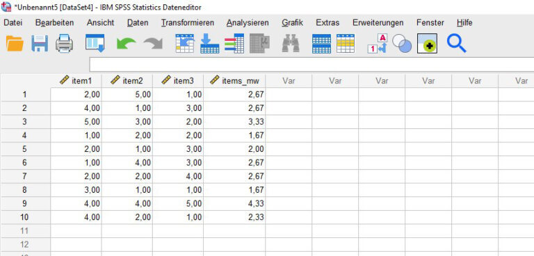 Datentransformation und Berechnung von Variablen in SPSS