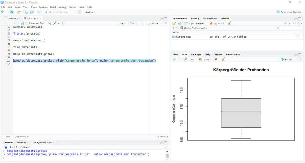 Deskriptive Statistik und Häufigkeitsverteilung in RStudio
