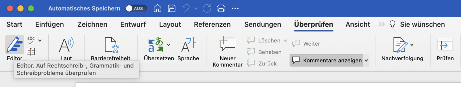 Die integrierte Plagiatsprüfung von MS-Word